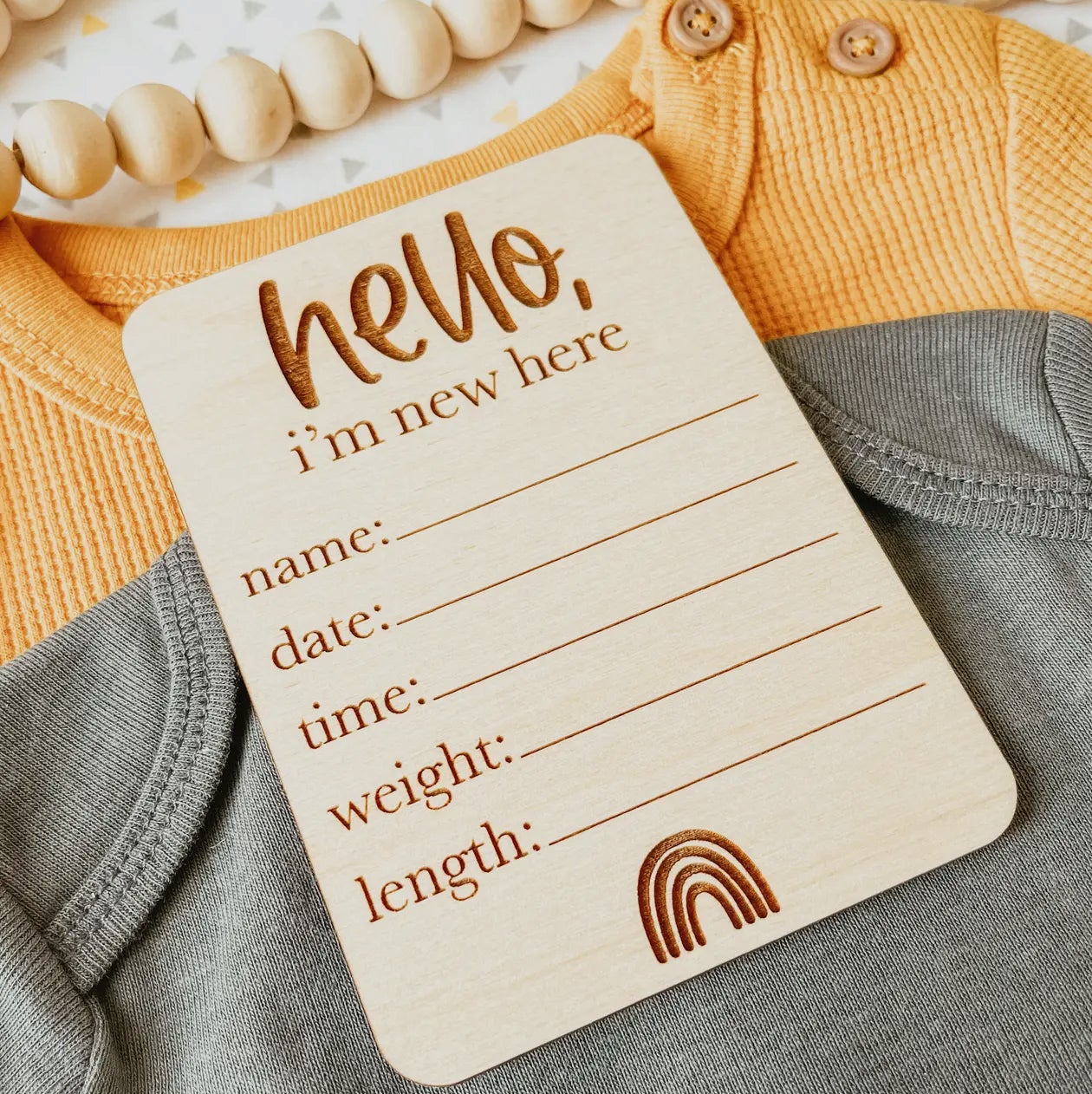 Baby Birth Announcement Sign - Hello World Rainbow Rectangle | Bliss ...